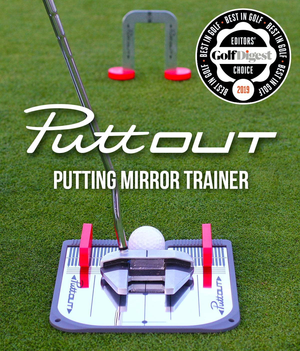 Combined package. Includes PuttOUT Pressure Putt Trainer and PuttOUT Mirror